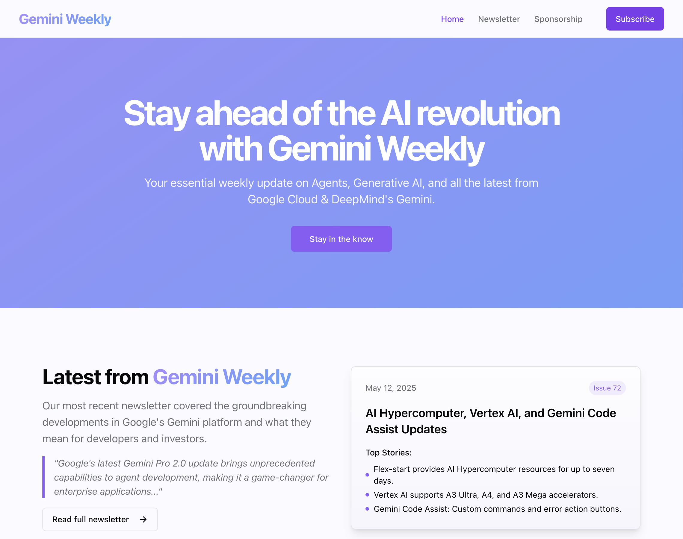 Gemini Weekly | AI & Gemini News for Tech Devs & VCs